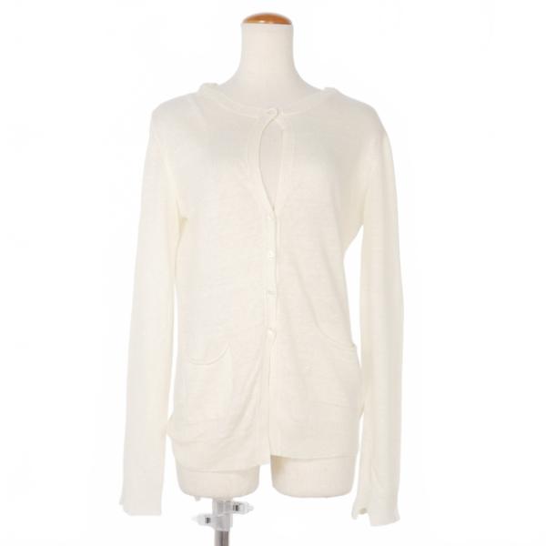 ステファノモルタリ STEFANO MORTARI リネン ニット カーディガン IT40 白 ホワイト レディース【表記サイズ】IT40【実寸サイズ】肩幅：41cm　身幅：46cm　着丈：56cm　袖丈：63cm　　【素材】リネン100％...