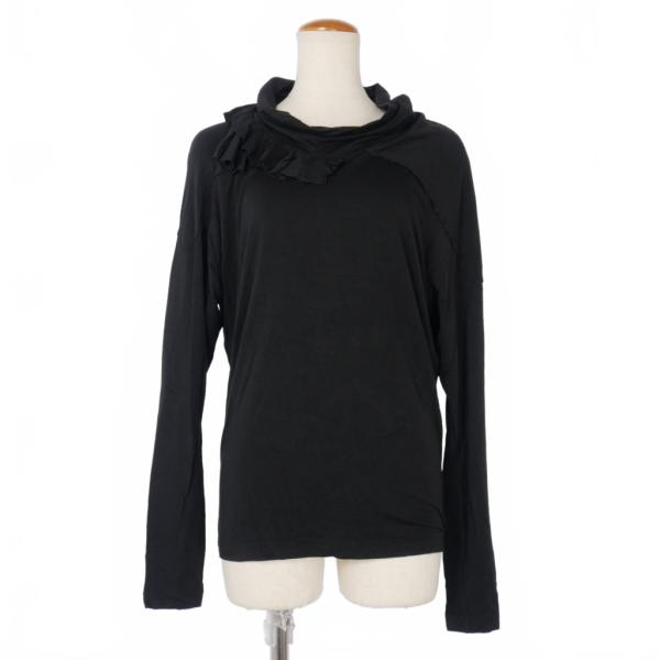 フィロソフィーディアルベルタフェレッティ PHILOSOPHY di ALBERTA FERRETTI フリル装飾 モックネック カットソー トップス 40 黒【ブランド】フィロソフィーディアルベルタフェレッティ PHILOSOPHY di...