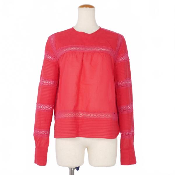 イザベルマラン ISABEL MARANT イザベルマランエトワール レース切替シャツ 長袖 サイズ36 レッド 赤 レディース【ブランド】イザベルマラン ISABEL MARANT【表記サイズ】36(日本サイズS)【実寸サイズ】肩幅：38...