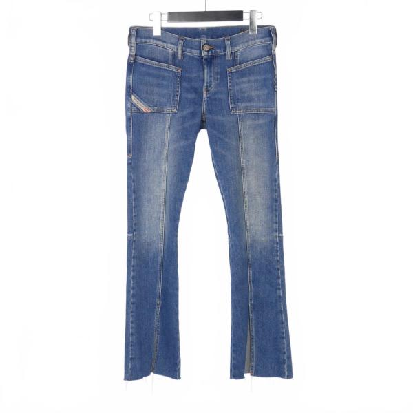 ディーゼル DIESEL デニム フロントスリット ブーツカット D-SLANDY-BELL 28インチ ブルー 青 レディース【ブランド】ディーゼル DIESEL【表記サイズ】28【実寸サイズ】ウエスト：37cm　もも幅：26cm　裾幅：...