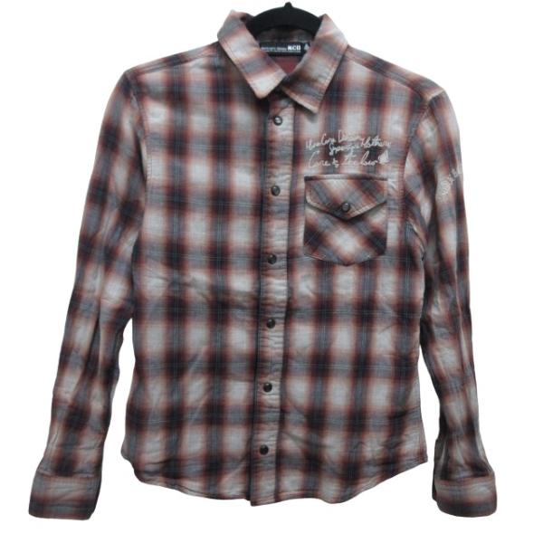 more core division MCD シャツ 刺繍 長袖 チェック オレンジ系 Sサイズ 0201 メンズ【表記サイズ】S【実寸サイズ】肩幅：40cm　身幅：42cm　着丈：60cm　袖丈：57cm　　【素材】綿100%【色】オレン...