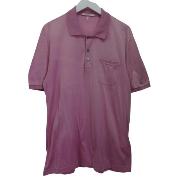 カポビアンコ CAPOBIANCO ポロシャツ 半袖 ピンク L 0511 メンズ【表記サイズ】L【実寸サイズ】肩幅：48cm　身幅：56cm　着丈：76cm　袖丈：27cm　　【素材】コットン100％【色】ピンク【仕様】株古賀屋【状態】全...