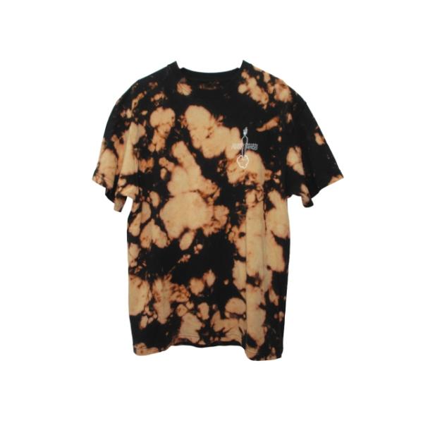 ANASOLULE 近年モデル Tシャツ 半袖 ブラック ブリーチ加工 胸元プリント バックプリント Lサイズ 綿100％ v0712155 0726 メンズ【表記サイズ】Lサイズ【実寸サイズ】肩幅：54cm　身幅：57cm　着丈：75cm...