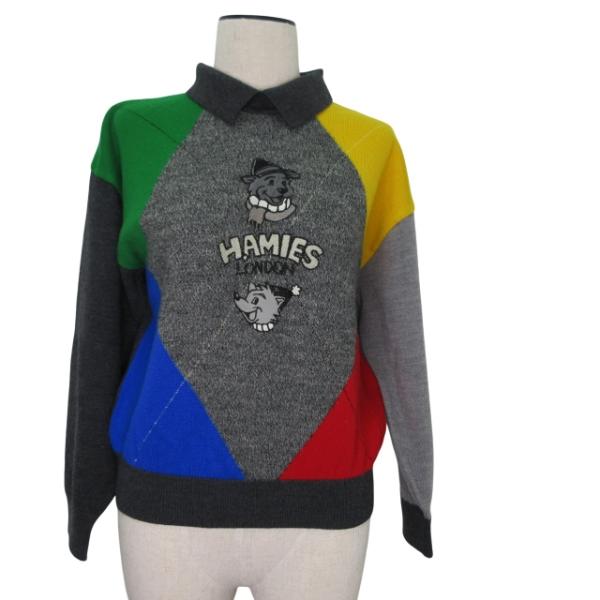 ハーディエイミス HARDY AMIES SPORT 長袖 ニット 襟付き 3  Lサイズ相当 マルチカラー 1220 レディース【ブランド】ハーディエイミス HARDY AMIES【表記サイズ】3【実寸サイズ】肩幅：50.5cm　身幅：4...