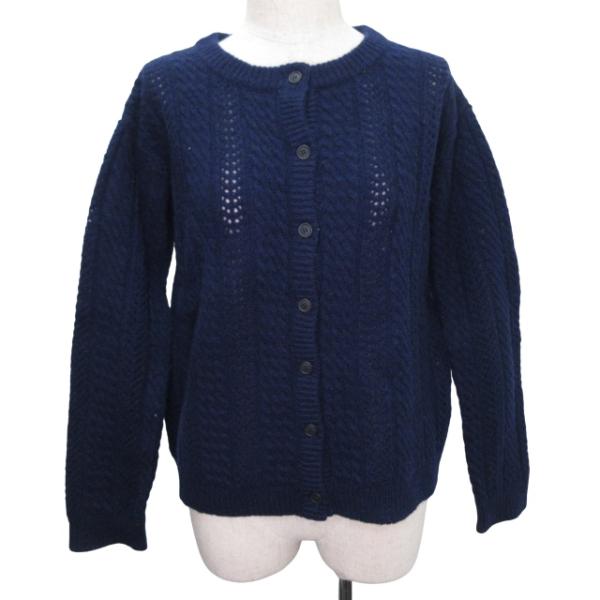 French Trotters 長袖 ニット カーディガン ウール 1 Sサイズ相当 ネイビー k1948 0916 レディース【表記サイズ】1【実寸サイズ】肩幅：45.5cm　身幅：49cm　袖丈：51cm　着丈：52.5cm　　【素材】...