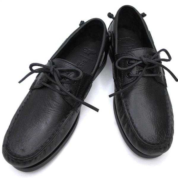ポロ ラルフローレン POLO RALPH LAUREN ビリーズ BILLY'S 別注 ボートシューズ デッキシューズ 靴 シボ革 箱有 26cm ブラック k469765 0708 メンズ【ブランド】ポロ ラルフローレン POLO RA...