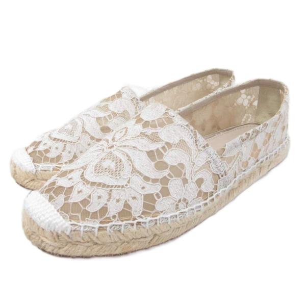 ドルチェ&amp;ガッバーナ DOLCE&amp;GABBANA エスパドリーユ スリッポン スニーカー 総レース チュール メッシュ アイボリー ベージュ【ブランド】ドルチェ&amp;ガッバーナ ドルガバ DOLCE&amp;GABBAN...