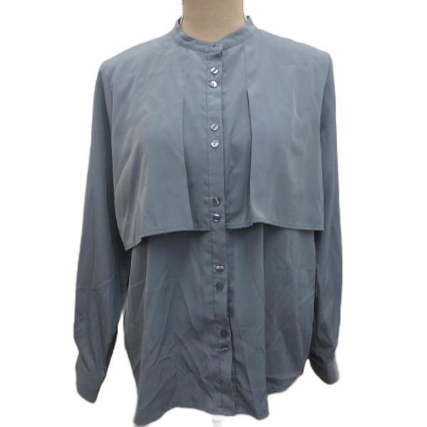 シップス SHIPS 22SS ブラウス スタンドカラー 長袖 青 ブルー 221-15-0027 ■MET2 レディース【ブランド】シップス SHIPS【表記サイズ】サイズ表記なし(実寸サイズをご参考ください。)【実寸サイズ】肩幅：約38...