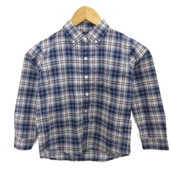 ザノースフェイス THE NORTH FACE ボタンダウンシャツ BDシャツ 長袖 チェック柄 120cm 青 ブルー 白 ホワイト NRJ11501 ■MET2 キッズ【ブランド】ザノースフェイス THE NORTH FACE【表記サイ...