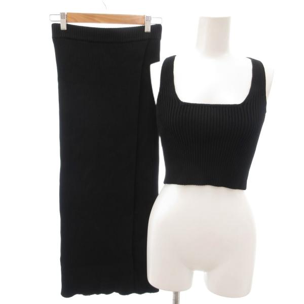 ザラ ZARA セットアップ タンクトップ ロングスカート S 黒 ブラック リブニット /YJ ■MET2 レディース【ブランド】ザラ ZARA【表記サイズ】S【実寸サイズ】ジャケット 肩幅：-cm　ジャケット 身幅：27cm　ジャケット...