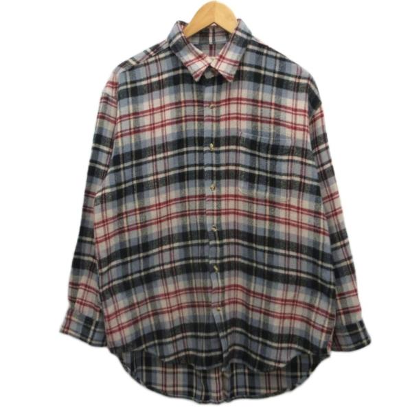 ラルフイートン RALPH ETON シャツ チェック 長袖 マルチカラー L ■MET2 メンズ【表記サイズ】L【実寸サイズ】肩幅：51cm　身幅：61cm　着丈：77cm　袖丈：53cm　　【素材】アクリル【色】マルチカラー【仕様】--...