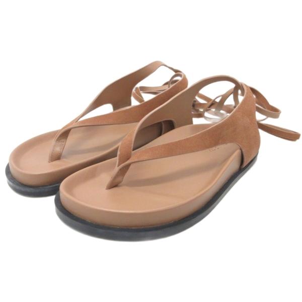 未使用品 A.EMERY エーエメリー SHEL レースアップサンダル スエード ベージュ 36 23cm レディース【表記サイズ】36 23cm【実寸サイズ】最大幅：9cm　アウトソール：24.5cm　　【素材】--【色】ベージュ【仕様】...