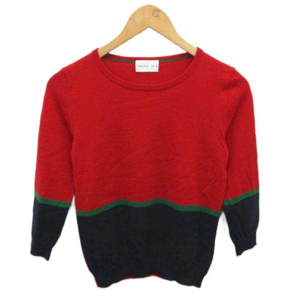 プリングル Pringle 1815 ニット セーター 長袖 ウール UK10 赤 レッド 紺 ネイビー 緑 グリーン S5N22-200-16 ■YHS10 レディース【ブランド】プリングル Pringle【表記サイズ】UK10【実寸サイ...