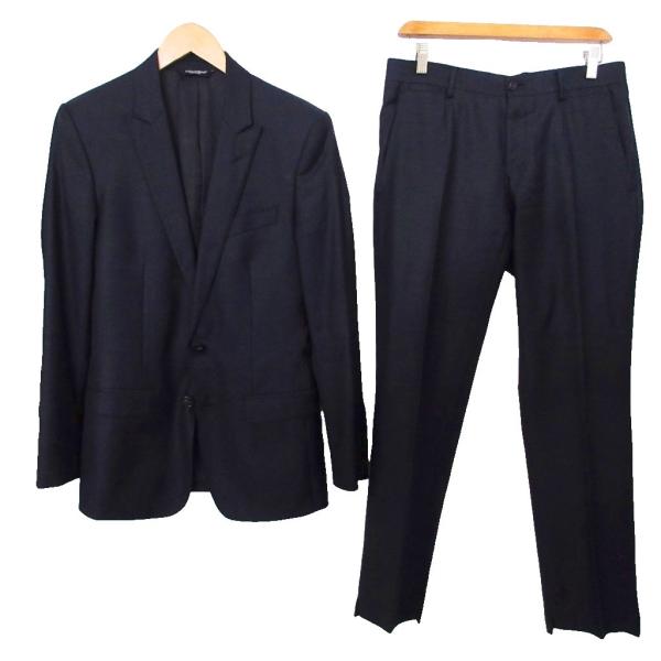 ドルチェ&amp;ガッバーナ ドルガバ DOLCE&amp;GABBANA MARTINI スーツ セットアップ ウール シルク混 ジャケット 総裏 2B 44 約S 紺 ネイビー【ブランド】ドルチェ&amp;ガッバーナ ドルガバ DOLC...