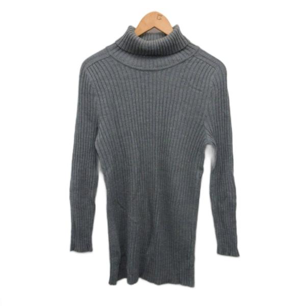 MINDI ニットワンピース チュニック ミニ グレー 38 約M レディース【表記サイズ】38 約M【実寸サイズ】肩幅：38cm　身幅：48cm　袖丈：57cm　総丈：74cm　　【素材】ウール【色】グレー【仕様】--【状態】使用に伴う生...