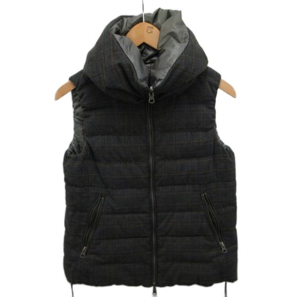 ブラーミン BRAHMIN ダウンベスト リバーシブル ジレ チェック柄 40 グレー B19411 メンズ【ブランド】ブラーミン BRAHMIN【表記サイズ】40【実寸サイズ】身幅：約47cm　着丈：約54cm　　【素材】表側 ポリエステ...