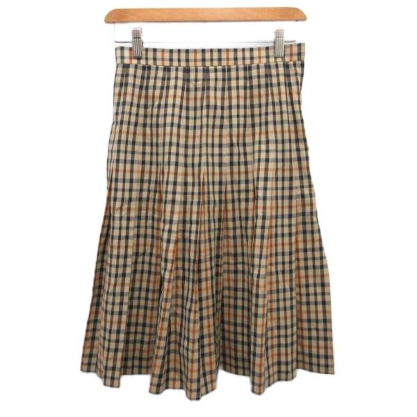 ダックス DAKS スカート ひざ丈 チェック ベージュ S ■YHS10 レディース【ブランド】ダックス DAKS【表記サイズ】S【実寸サイズ】ウエスト：64cm　ヒップ：--cm　スカート丈：61cm　　【素材】ポリエステル 綿【色】ベ...