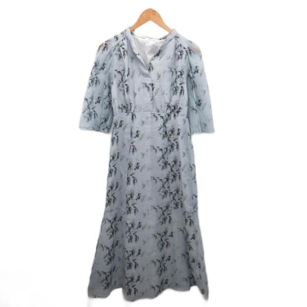 ナチュラルクチュール natural couture osono観劇ワンピースII 長袖 マキシ ロング 花柄 総柄 L 水色 0332090010 ■YHS10 レディース【表記サイズ】L【実寸サイズ】肩幅：約33cm　身幅：約48cm　...