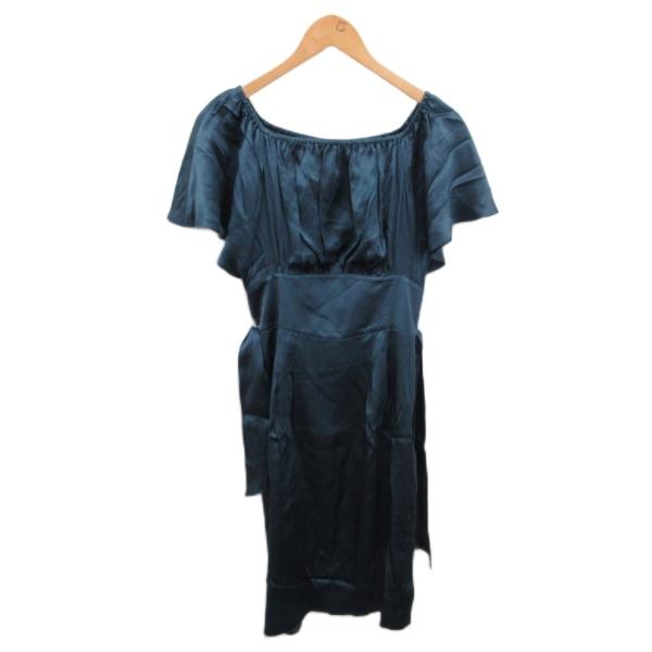 シトラスノーツ CITRUS nOTES ワンピース 半袖 ドレス ひざ丈 ベルト付き 絹 シルク100% 38 青 ブルー 001-58316 ■YHS15 レディース【ブランド】シトラスノーツ CITRUS nOTES【表記サイズ】38...