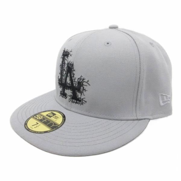 未使用品 ニューエラ NEW ERA タグ付き 59FIFTY Cracked ロサンゼルス・ドジャー キャップ 帽子 LA 刺繍 7 1/2 グレー メンズ【ブランド】ニューエラ NEW ERA【表記サイズ】7 1/2【実寸サイズ】つば：...