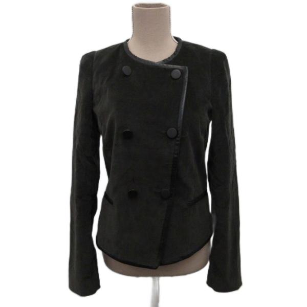 コントワーデコトニエ COMPTOIR DES COTONNIERS テーラードジャケット ブレザー ダブル スエード レザー グレー系 36 ■TC レディース【ブランド】コントワーデコトニエ COMPTOIR DES COTONNIER...