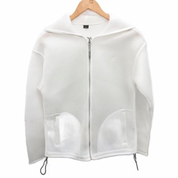 ダブルスタンダードクロージングヒム D/him. パーカー ジップアップ ジャケット メッシュ ワンポイント刺繍 白 ホワイト 44 メンズ【ブランド】ダブルスタンダードクロージングヒム D/him.【表記サイズ】44【実寸サイズ】肩幅：5...