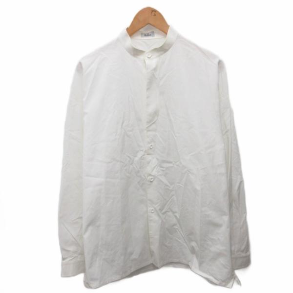 ザ リラクス THE RERACS 21AW BAND COLLAR PLACKET SHIRTS バンドカラーシャツ 長袖 コットン 46 白 ホワイト P0FW-REBL-245-J ■IBO91【ブランド】ザ リラクス THE RER...