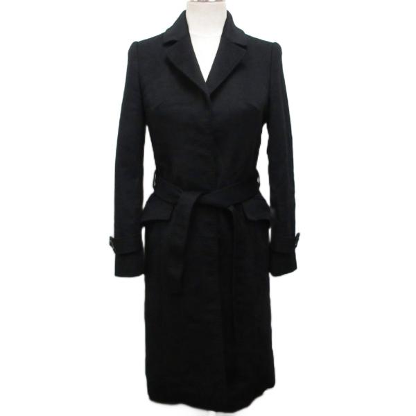 22オクトーブル 22 OCTOBRE カシミヤコート ロング丈 長袖 比翼 カシミヤ100% 38 黒 ブラック 01-30096 レディース【ブランド】22オクトーブル 22 OCTOBRE【表記サイズ】38【実寸サイズ】肩幅：約36c...