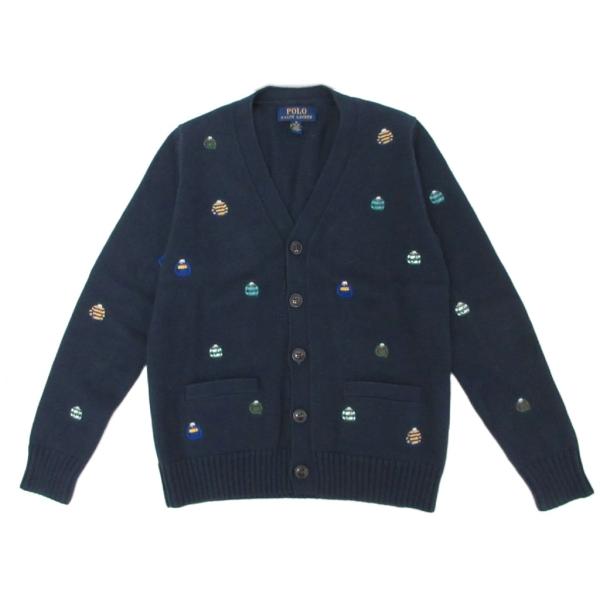 ポロ ラルフローレン POLO RALPH LAUREN カーディガン コットンニット 長袖 ラグビー刺繍 M 10-12 紺  ネイビー キッズ【ブランド】ポロ ラルフローレン POLO RALPH LAUREN【表記サイズ】M 10-1...