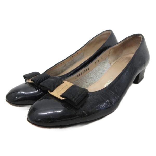 サルヴァトーレフェラガモ Salvatore Ferragamo ヴァラ Vara パンプス ラウンドトゥ ローヒール ゴールド金具 6 黒 ブラック ■IBO96【ブランド】サルヴァトーレフェラガモ Salvatore Ferragamo...