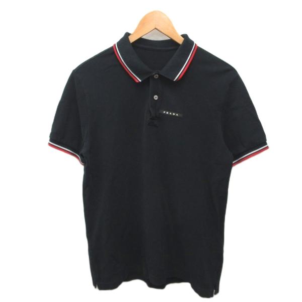 プラダ PRADA ポロシャツ 半袖 ロゴラバーパッチ コットン L ダークネイビー SJN256 R191 322 メンズ【ブランド】プラダ PRADA【表記サイズ】L【実寸サイズ】肩幅：約45cm　身幅：約50cm　着丈：約68cm　袖...