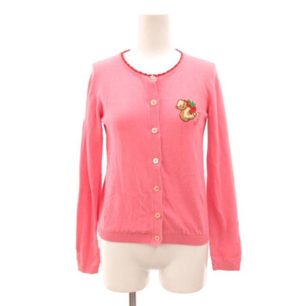 グッチ GUCCI カーディガン ニット リス いちご 編み込みロゴ 12 ピンク /JS ■IBO100 キッズ【ブランド】グッチ GUCCI【表記サイズ】12(150/72)【実寸サイズ】肩幅：43cm　身幅：43cm　着丈：50cm　...