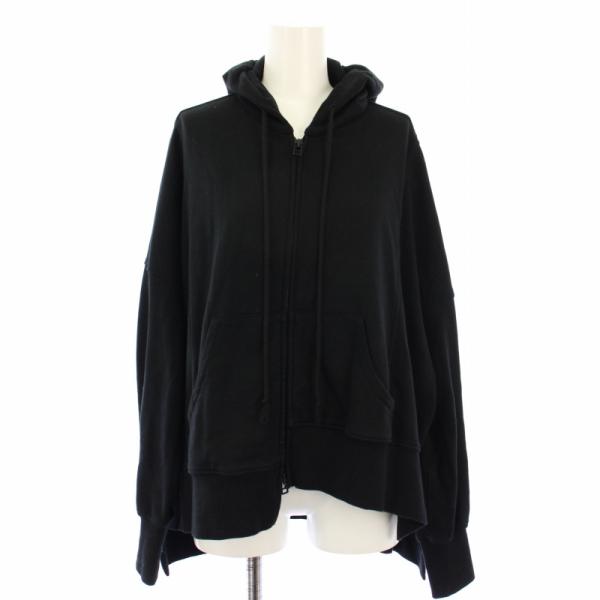 ヨウジヤマモト YOHJI YAMAMOTO power of the WHITE shirt ASYMMETRIC ZIP-UP HOODIE パーカー ジップアップ 2 黒【ブランド】ヨウジヤマモト YOHJI YAMAMOTO【表記サ...
