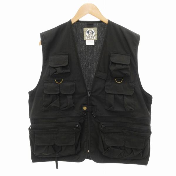 UNCLE MILTY アンクロ ミルティ フィッシングベスト ジップアップ ミリタリー M 黒 ブラック /FF メンズ【表記サイズ】M【実寸サイズ】身幅：約57cm　着丈：約62cm　　【素材】コットン ポリエステル【色】黒 ブラック【...