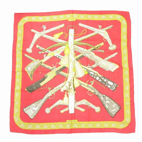 エルメス HERMES 美品 カレ90 DAIANE ダイアン 銃 スカーフ 総柄 大判 赤 レッド 黄 イエロー /AE ■GY11 レディース【ブランド】エルメス HERMES【表記サイズ】--【実寸サイズ】全長（フリンジ含まず）：約8...