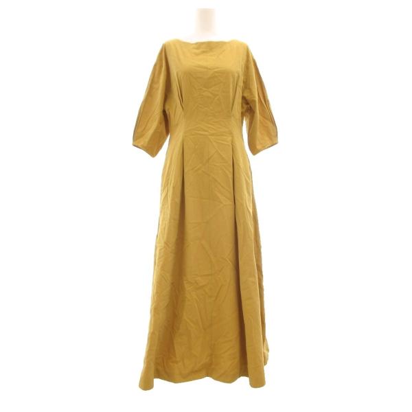 スタイルミキサー STYLEMIXER ウエストタックフレアワンピース マキシ ロング M イエロー 黄色  無地 500EAK33 /IU レディース【ブランド】スタイルミキサー STYLEMIXER【表記サイズ】M【実寸サイズ】肩幅：4...