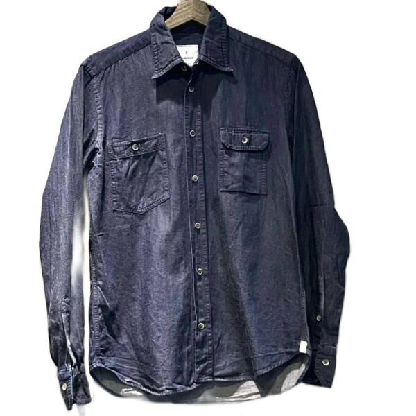 オズバルド トルッツィ OSVALDO TRUCCHI カジュアルシャツ 長袖 コットン 38 紺 ネイビー /UD レディース【表記サイズ】38【実寸サイズ】肩幅：約41.5cm　身幅：約49cm　袖丈：約61cm　着丈：約67cm　　【...