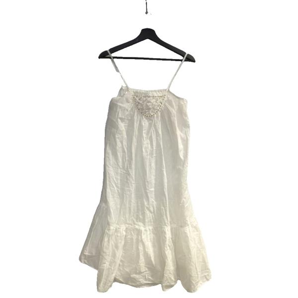 ミリー milly ノースリーブ ワンピース キャミワンピ ひざ丈 S 白 ホワイト ■TC レディース【ブランド】ミリー milly【表記サイズ】S【実寸サイズ】身幅：約41cm　着丈：約96cm　　【素材】綿【色】白 ホワイト【状態】・...