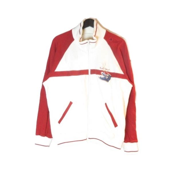 カールヘルム Karl Helmut トラックジャケット スウェット ブルゾン ホワイト レッド M ■WGA メンズ【ブランド】カールヘルム Karl Helmut【表記サイズ】M【実寸サイズ】身幅：60cm　着丈：66cm　ゆき丈：89...