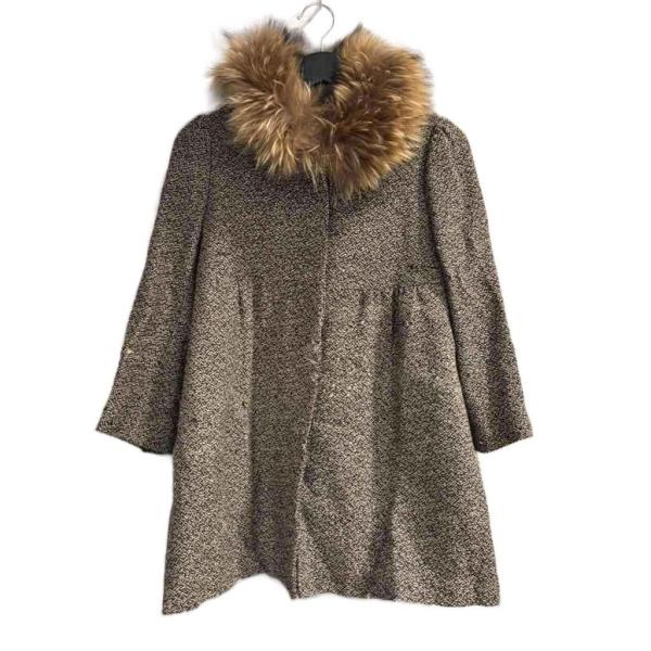 ルルロジェッタ ルールロジェット leur logette 美品 アンゴラ混 ファーコート ミドル丈 グレー ベージュ 1 約S ■WGA レディース【ブランド】ルルロジェッタ ルールロジェット leur logette【表記サイズ】1【実...