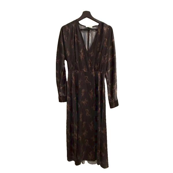 ヴィンス VINCE ワンピース サテン 長袖 黒 ブラック ■WGA レディース【表記サイズ】実寸サイズをご参照ください。【実寸サイズ】肩幅：約54cm　身幅：約52cm　袖丈：約57cm　総丈：約125cm　　【素材】ポリエステル【色】...