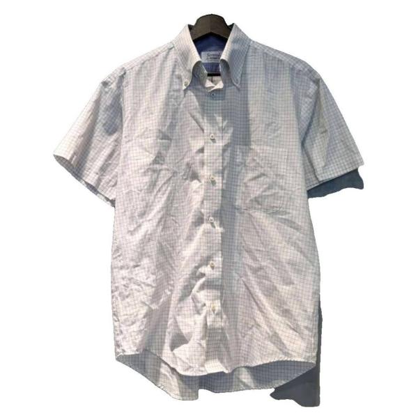 scented by schiatti シャツ チェック 半袖 41 白 ホワイト ■GY99 メンズ【表記サイズ】41【実寸サイズ】肩幅：47cm　身幅：53cm　着丈：70cm　袖丈：20cm　　【素材】綿 ポリエステル【色】白 ホワイ...