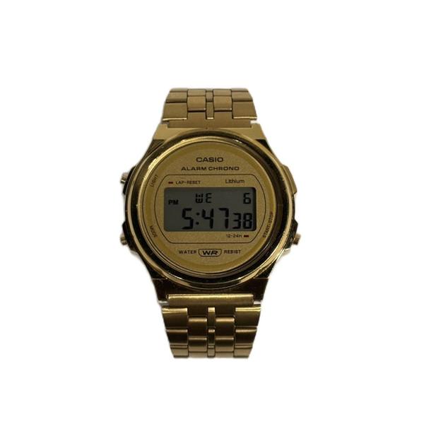 カシオ CASIO 希少 日本未発売 A171WE 腕時計 ウォッチ ゴールドカラー メンズ レディース【ブランド】カシオ CASIO【実寸サイズ】バンド幅：1.5cm　腕周り：約135-200mm（調整必要）cm　ケース・タテ：34mm　...