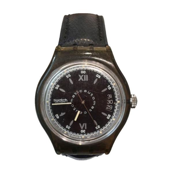 スウォッチ SWATCH 自動巻き 腕時計 バンドレザー 黒 ブラック メンズ【ブランド】スウォッチ SWATCH【実寸サイズ】バンド幅：1.5cm　腕周り：17cm　ケース・タテ：30mm　ケース・ヨコ（リューズは除く）：30mm　　【色...