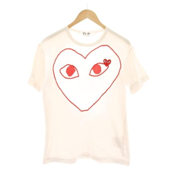 プレイコムデギャルソン PLAY COMME des GARCONS AD2017/2 Tシャツ カットソー L 白 ホワイト 赤 半袖 クルーネック ハートロゴ AZ-T100 /YM メンズ レディース【ブランド】プレイコムデギャルソン...