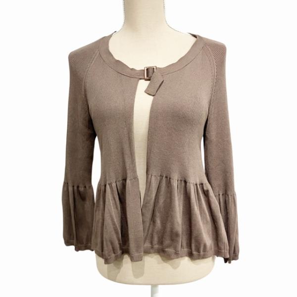 トラサルディ TRUSSARDI 美品 カーディガン ニット 茶 ブラウン 38 約M ■GY09 レディース【ブランド】トラサルディ TRUSSARDI【表記サイズ】38 約M【実寸サイズ】身幅：47cm　着丈：54cm　ゆき丈：71cm...