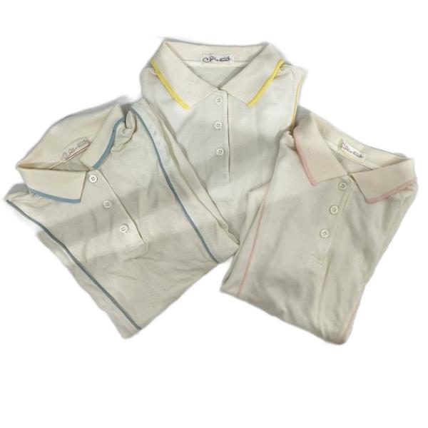 クリスエバート Chris Evert 3点セット ゴルフウエア ポロシャツ S アイボリー 黄 イエロー ピンク 青 ブルー  ■GY09 【表記サイズ】3点ともS【実寸サイズ】※セット販売のため実寸サイズは計測しておりません。サイズ欄に...