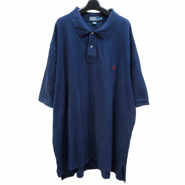 ポロ バイ ラルフローレン Polo by Ralph Lauren 鹿の子ポロシャツ スーパービッグサイズ ポニー刺繍 半袖 4XLT ネイビー ブルー 系 ■MET1【ブランド】ポロ バイ ラルフローレン Polo by Ralph L...