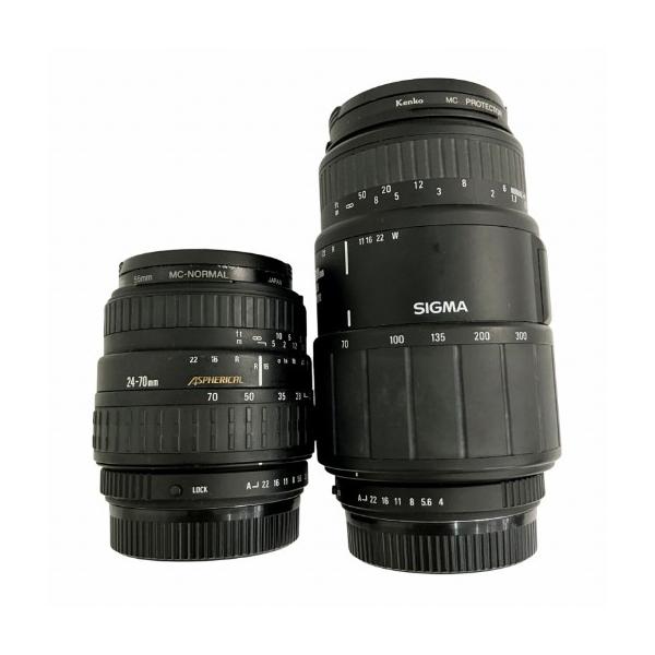 シグマ SIGMA レンズ セット DL MACRO 70-300ｍｍ 1:4-5.6 Φ58・ASPHERICAL 24-70mm 1:3.5-5.6 Φ55 ジャンク 0904 【表記サイズ】DL MACROΦ58ASPHERICAL ...