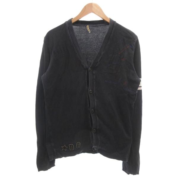 ディーゼル DIESEL カーディガン ニット M ラインデザイン 刺繍 紺 ネイビー /GV ■YHS13 メンズ【ブランド】ディーゼル DIESEL【表記サイズ】M【実寸サイズ】肩幅：42cm　身幅：53cm　袖丈：69cm　着丈：69...